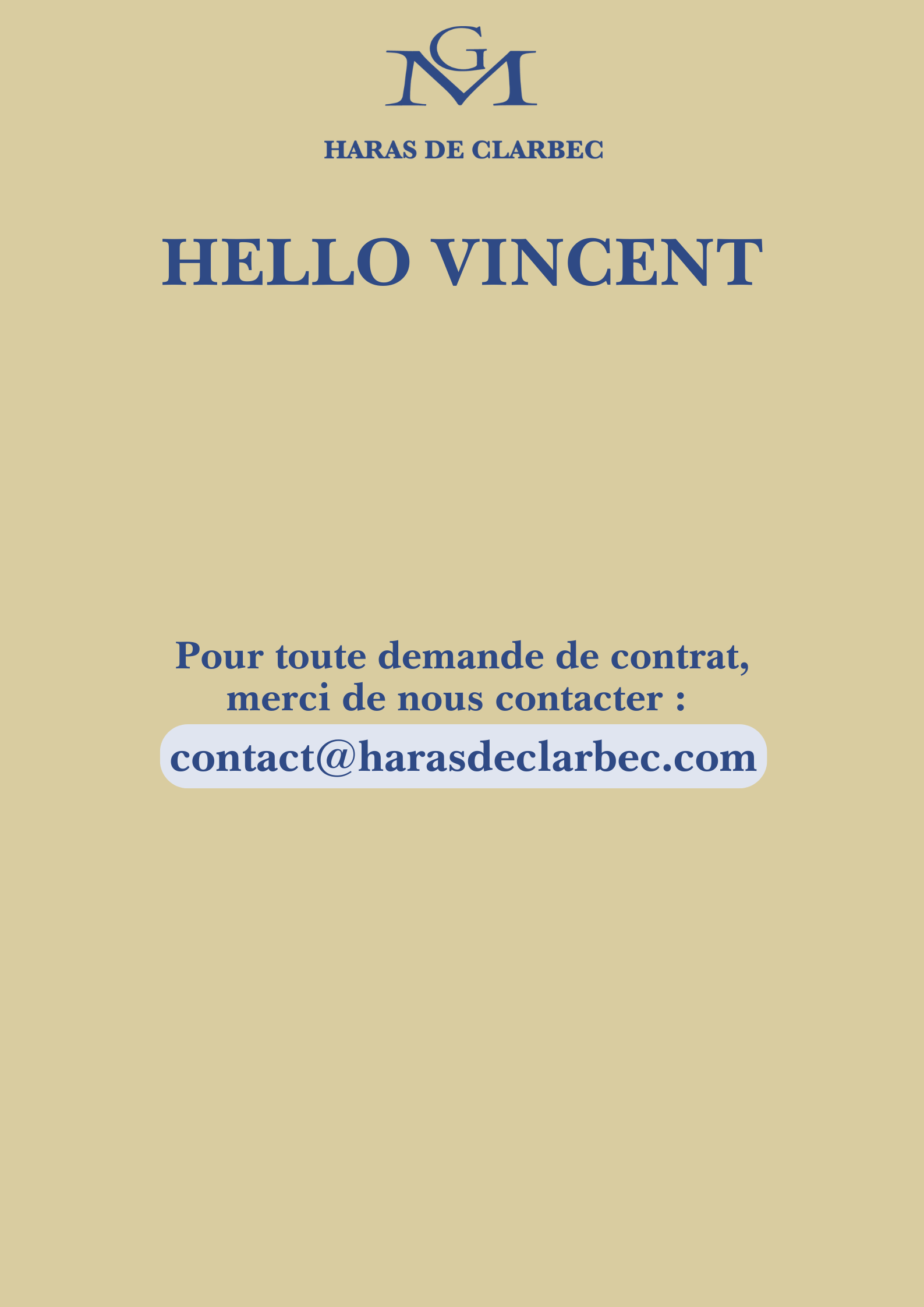 Hello Vincent - Haras de Clarbec